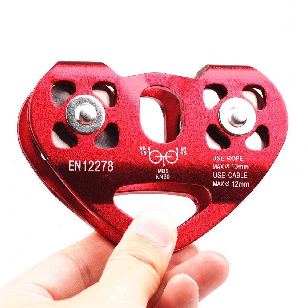 Zip line Cable Trolley Dual Pulley / High Speed For Military Rescue ...